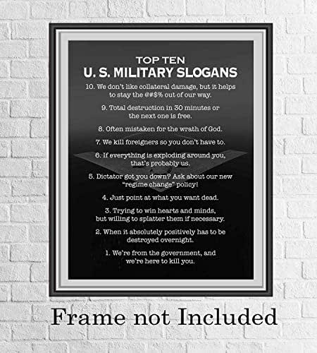 Amazon.com: "Top Ten U.S. Military Slogans"-Patriotic Wall Art- 8 x 10 ...