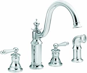 Moen S712 Waterhill Two-Handle High Arc Kitchen Faucet, Chrome - Touch ...