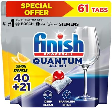 Finish Powerball Quantum Dishwasher Detergent All In One Tablets For ...
