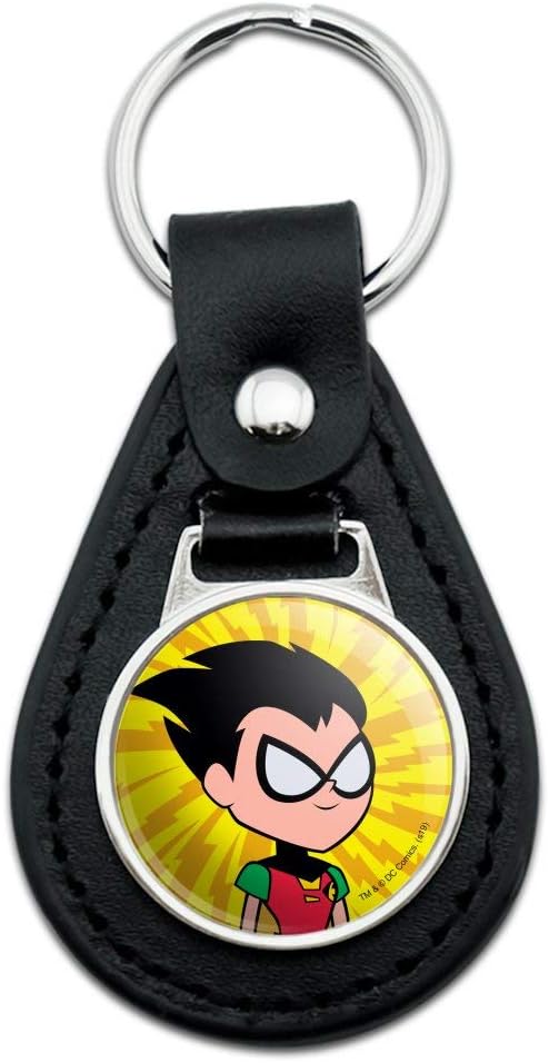 Amazon.com: Black Leather Teen Titans Go! Robin Keychain: Office Products