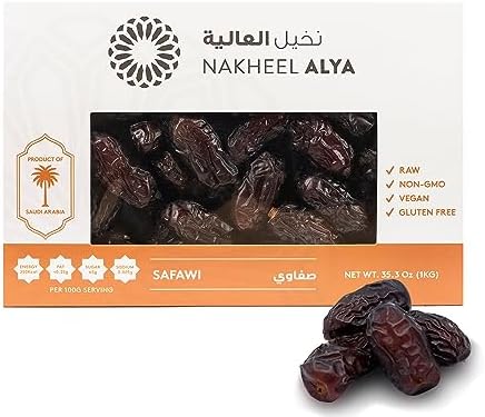Nakheel Alya Elegance Safawi Dates | 1kg Pack | Vegan, Non-GMO, and ...