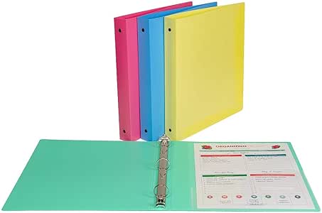 1InTheOffice Three Ring Binder 1 inch, Mini 3 Ring Binders 5.5 x 8.5 ...