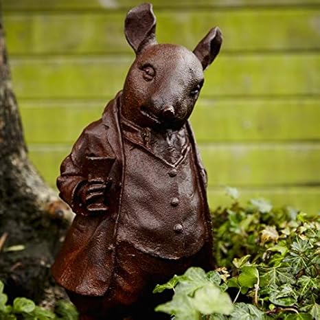 Cast Iron Mr. Ratty Woodland Creature Statue/Rat With Cup/Home and ...