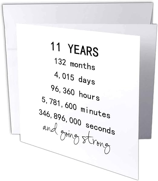 Amazon.com : 3dRose InspirationzStore - Anniversaries - 11 Years in ...