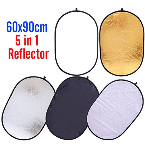 5-in-1 Oval Light Reflector 24 x 35 inch (60 x 90cm) Portable ...