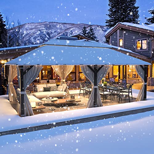 YOLENY 12' X 20' Hardtop Gazebo, Aluminum Composite Ventilation Double ...