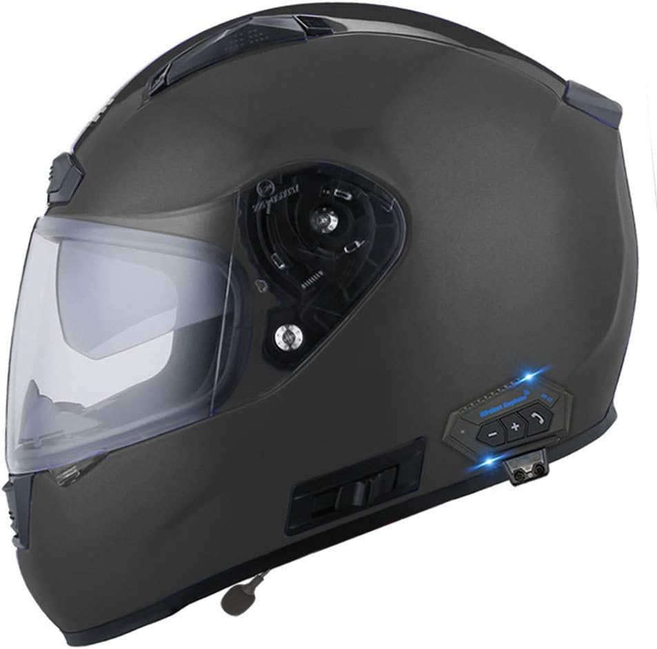NBSMN Bluetooth Motorradhelm Klapphelme Integralhelm Matt Schwarz ...