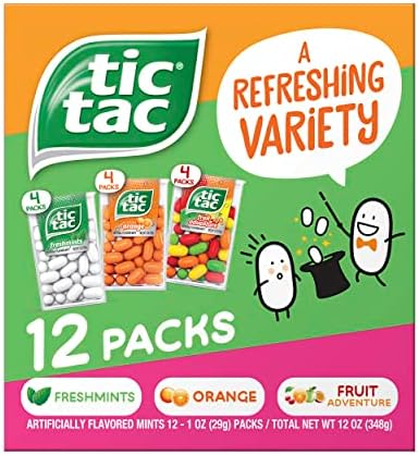 Tic Tac Flavor Variety Pack, On-The-Go Refreshment, 12 Pack, 1 oz Each ...
