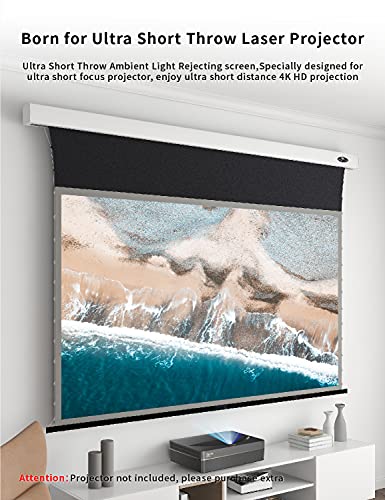 Projector Screen VIVIDSTORM Motorized UST Screen, Tensioned Surface, 4K ...