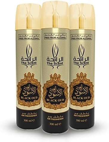 The Scent Black Oud Air Freshener Spray – 300ML – Pack of 3, Triple ...