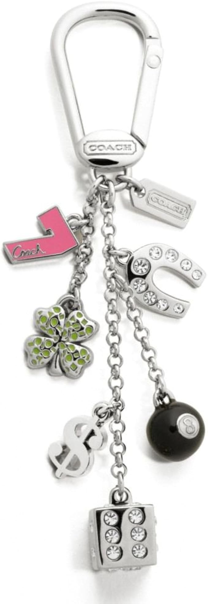 Amazon.com: COACH LUCKY MIX KEY RING FOB CHAIN -4 LEAF CLOVER,EIGHT ...