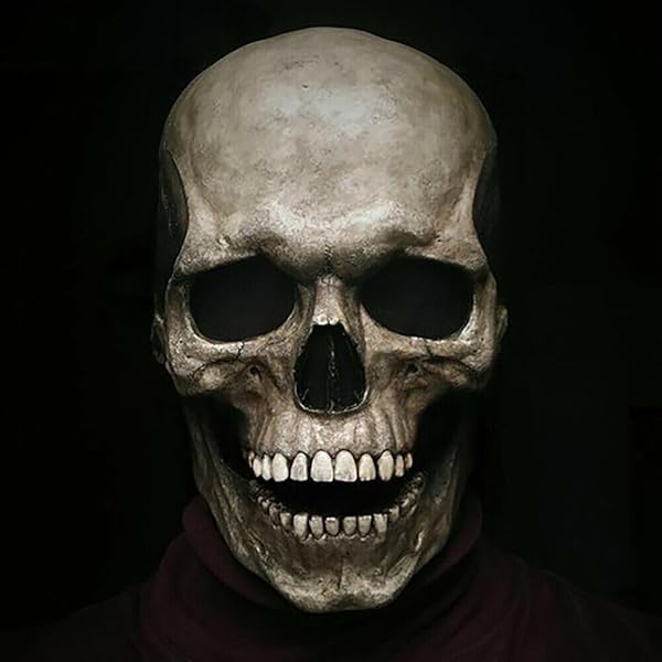 MSP Susotuar Halloween Skull Mask Full Head With Moving Jaw Scary ...