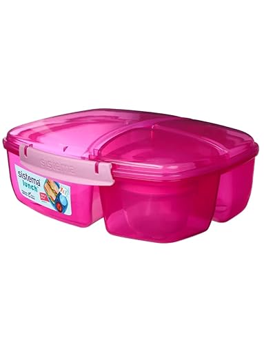 Sistema Lunch Collection Triple Split Lunch Box with Yogurt Pot Food ...