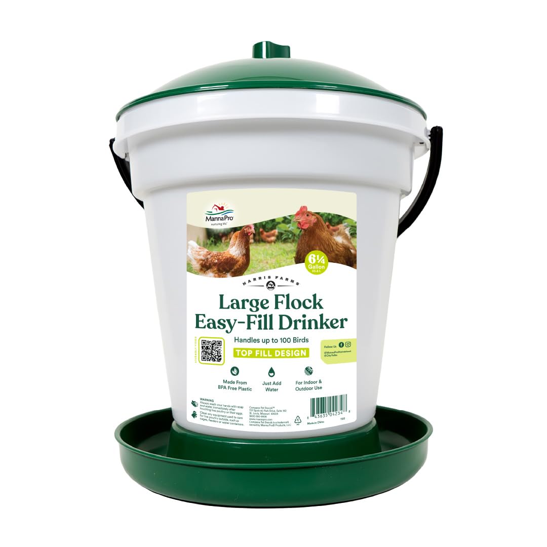 Harris Farms Large Flock Easy-Fill Poultry Drinker, Made with BPA-Free ...
