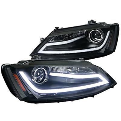 Euro Black Projector Headlights for VW Jetta MK6 with LED DRL Light Bar ...