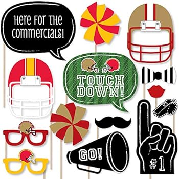 Amazon.com: Football Photo Booth Props Kit - 26 Counts Football Season ...