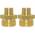 Amazon.com : Joywayus 3/4" GHT Male x 3/8" NPT Male Brass Pipe Fittings Hex Nipple Adapter (Pack ...