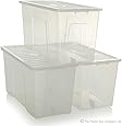 EXTRA LARGE CLEAR PLASTIC STORAGE BOX WITH LID 133 LITRE: Amazon.co.uk ...