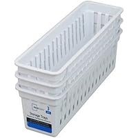 Amazon.com - Slim Plastic Storage Trays Baskets in White- Set of 3 ...