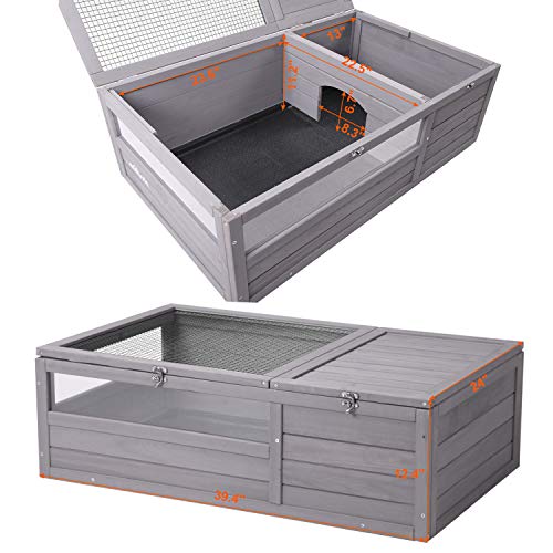 Aivituvin Wooden Tortoise House Large Tortoise Habitat Cage, Indoor ...