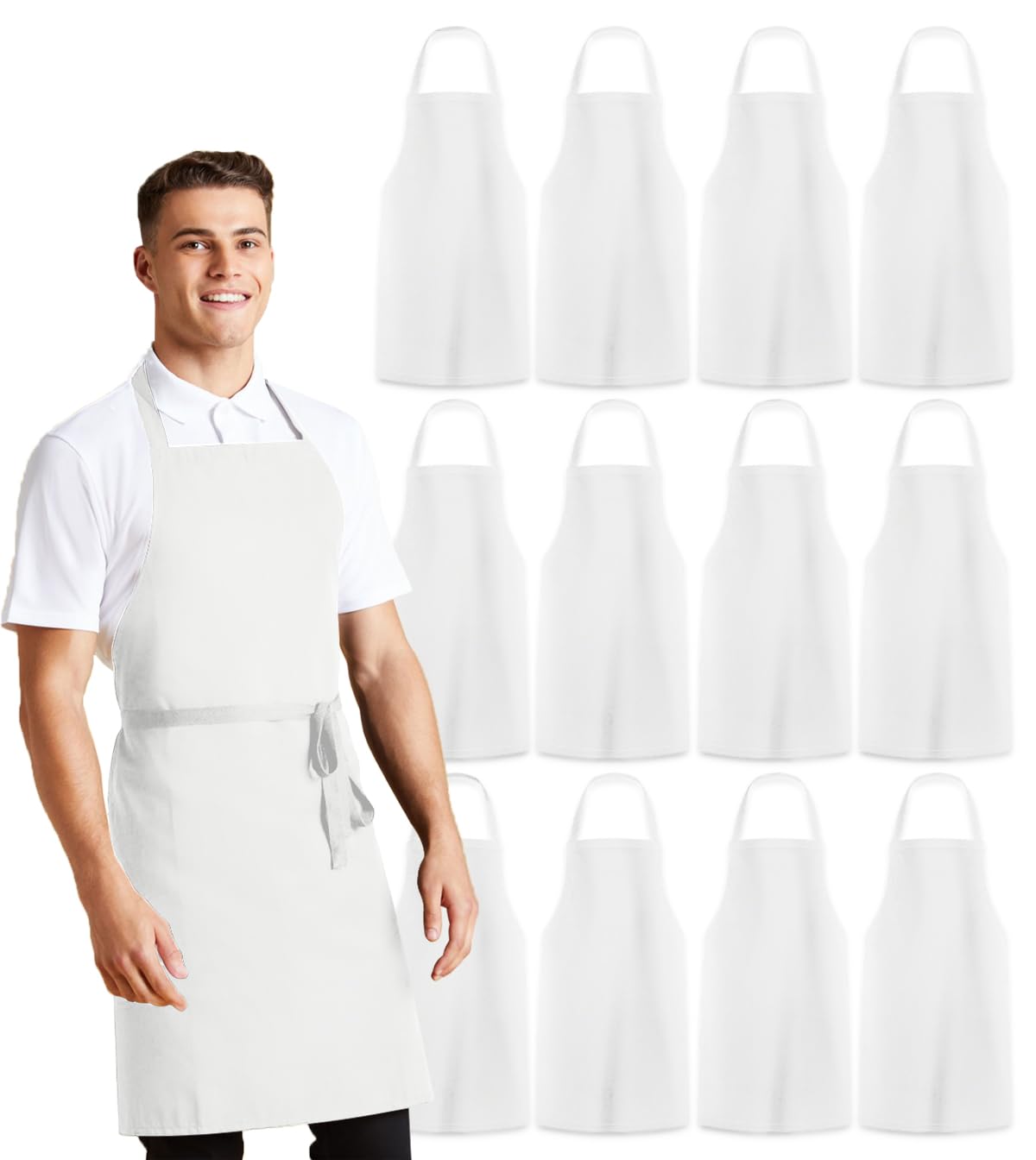 White aprons for adults white apron for women cooking aprons for mens ...