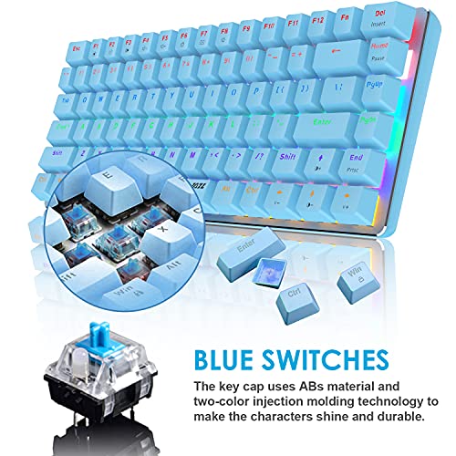 Gaming Mechanical Keyboard Wired USB Metal Mechanical Blue Switch ...