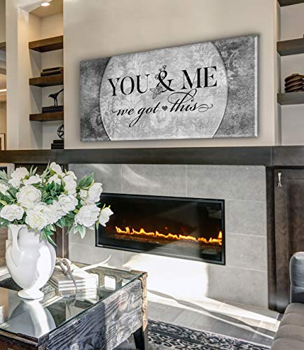 Sense Of Art Above Bed Lovers | Couples Wall Decor Wood Framed Canvas ...