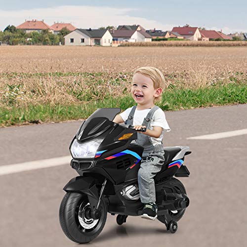 Costzon Kids Ride On Motorcycle, 12V Electric Battery Powered Ride On Bike w/ Training Wheels ...