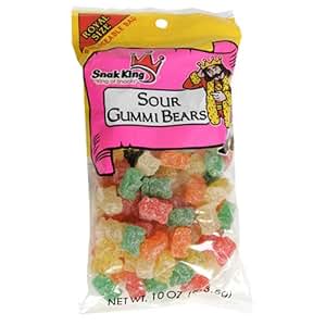 Amazon.com : Snak King Sour Gummi Bears, 10-Ounce Bags (Pack of 24 ...