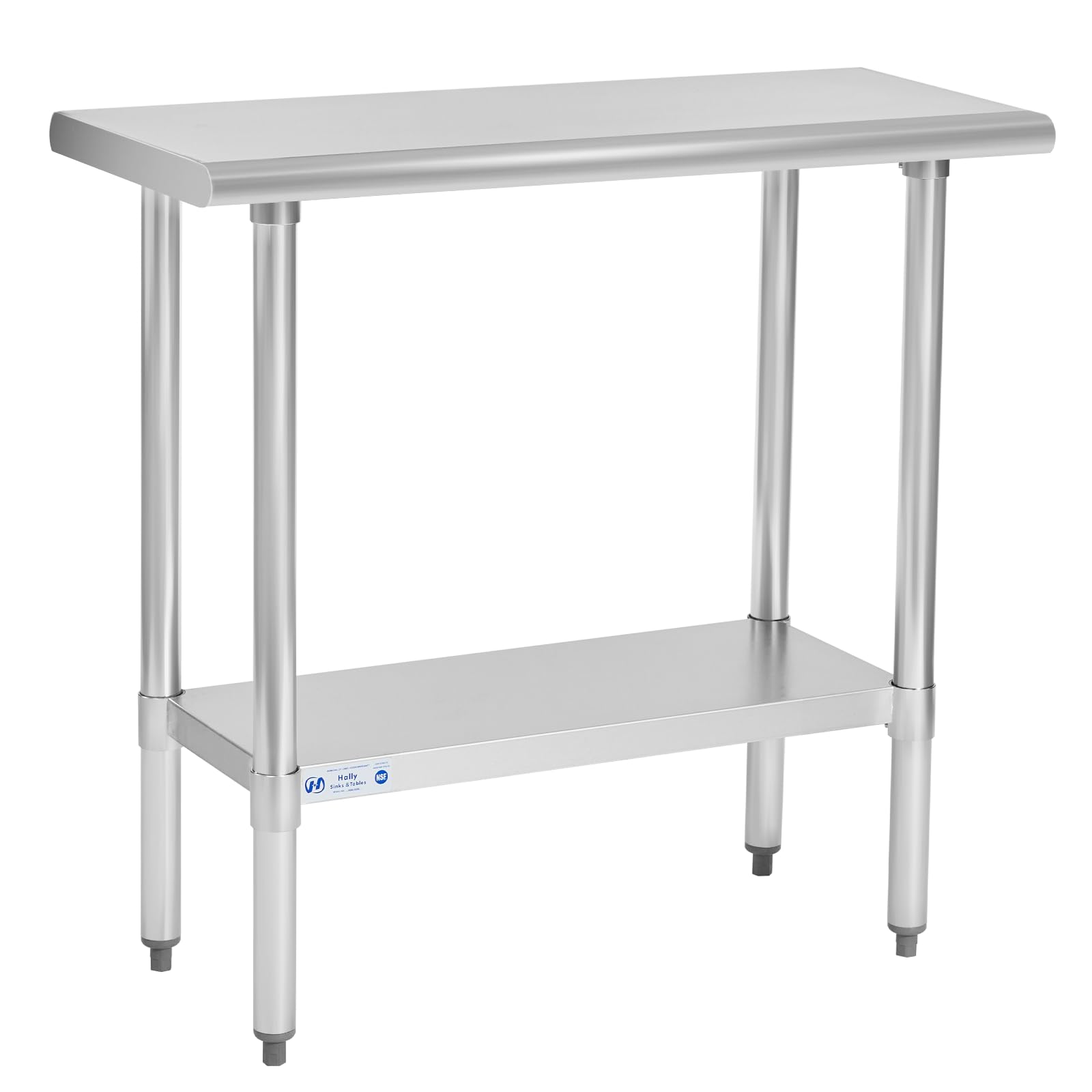 Hally Stainless Steel Table for Prep & Work 18 x 36 Inches, NSF ...