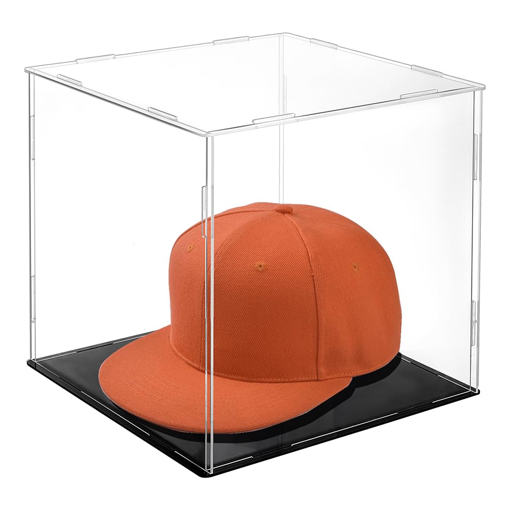 AHANDMAKER Display Case Clear Cube Baseball Holder Hat Display Case ...