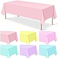 Amazon.com: 12Pcs Plastic Pastel Color Tablecloths,Assorted Color Table ...