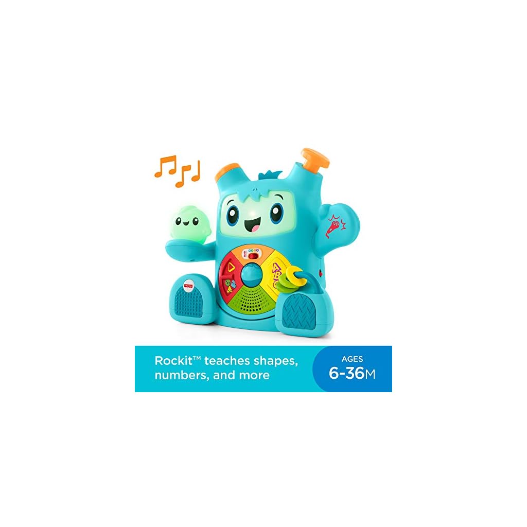 Fisher-Price Baby Learning Toy Dance & Groove Rockit with Music Lights ...