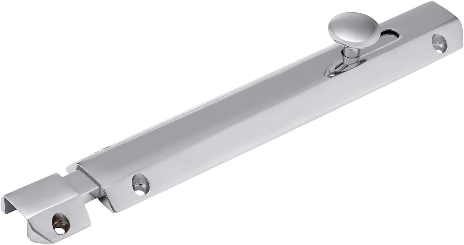 XFORT® Surface Bolt Satin Chrome 4 Inch (100mm), Heavy Duty Internal ...