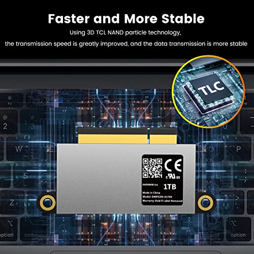 INDMEM NVMe PCle SSD 1TB 3D TLC フラッシュハードドライブ アップグレードツール付き 2016 2017 13 ...