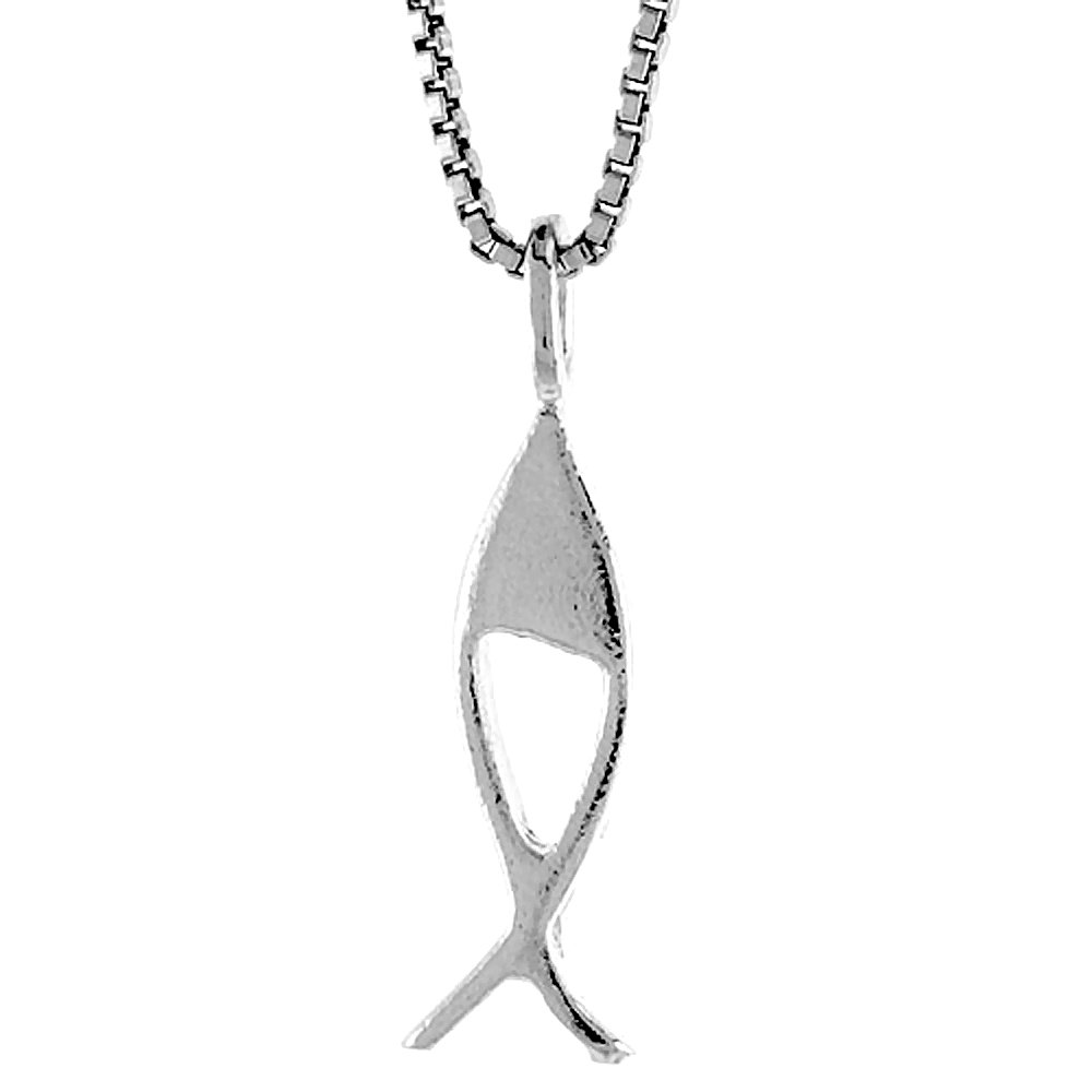 Amazon.com: Sterling Silver Christian Fish Pendant, 5/8 inch: Jewelry