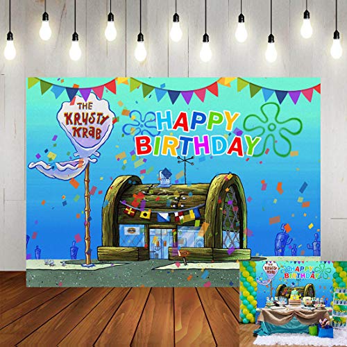 Buy Cartoon Animation Spongebob Theme Photography Backdrop Children ...