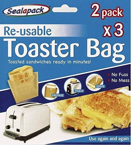 Reusable Toaster Bags 6 Pack, Over 600 Uses! Toastie Bags, Sandwich ...