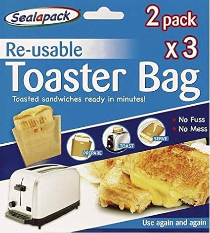 Reusable Toaster Bags 6 Pack, Over 600 Uses! Toastie Bags, Sandwich ...