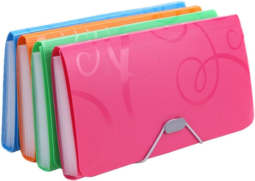 NUOLUX 4pcs File Folder, 13 Pockets, A6 Documents with Tabs and Bungee ...