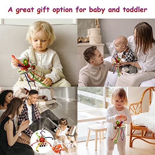 Baby Montessori Toys Octopus Pull String Sensory Toys with Pop Up ...