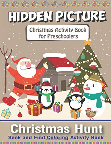 Hidden Picture Christmas Activity Books for Preschoolers, Christmas ...