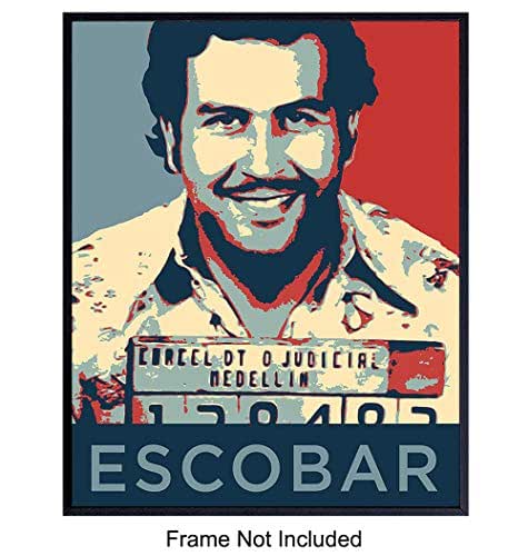 Amazon.com: Pablo Escobar Mugshot Wall Art Poster - Mexican Cartel Home ...
