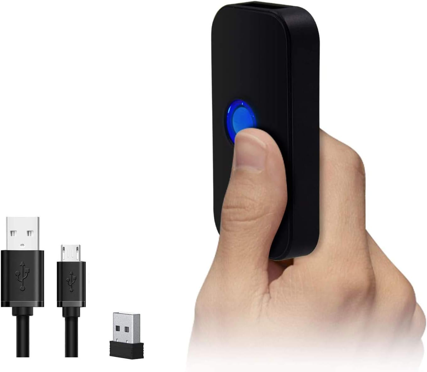 Alacrity Portable 2D 1D Bluetooth Barcode Scanner,Handheld Mini 2.4GHz ...