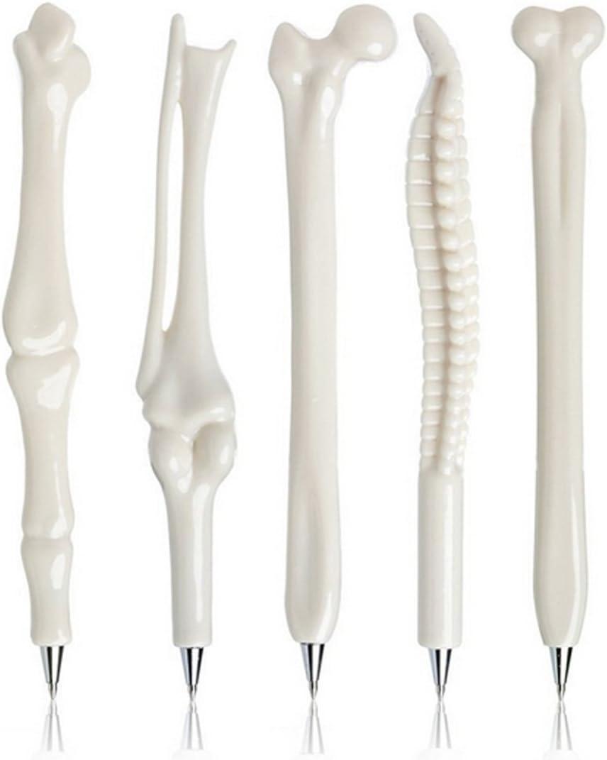 Allbusky Novelty Bone Shape Ballpoint Pens 0.7mm Black Ink for Doctors ...