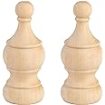 Amazon.com: Crapapfert 2Pack Decorative Wood Finials 5.9" Tall x 2.4 ...