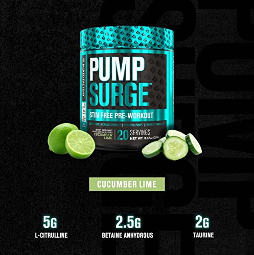 Pumpsurge Caffeine Free Preworkout for Men & Women - Stim Free Pre ...