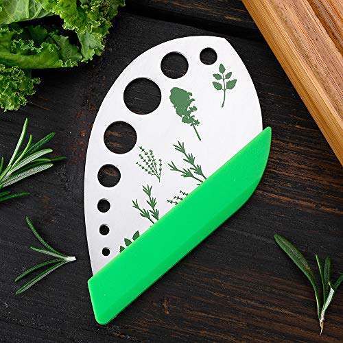 Herb Leaf Stripper with Chopper, Stainless Steel Vegetable Stem Scraper ...