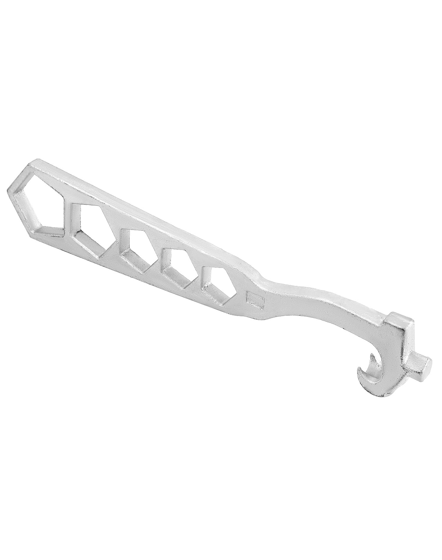 QWORK 5 Hole Hydrant Wrench, Plated Iron Fire Equipment, 14-1/4" Length ...