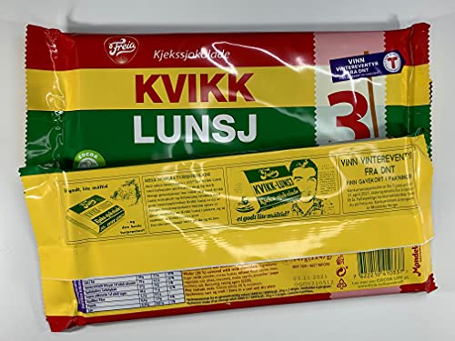 Kvikk Lunsj Freia Norwegian Melkesjokolade Milk Chocolate Wafers 2X3Pk ...